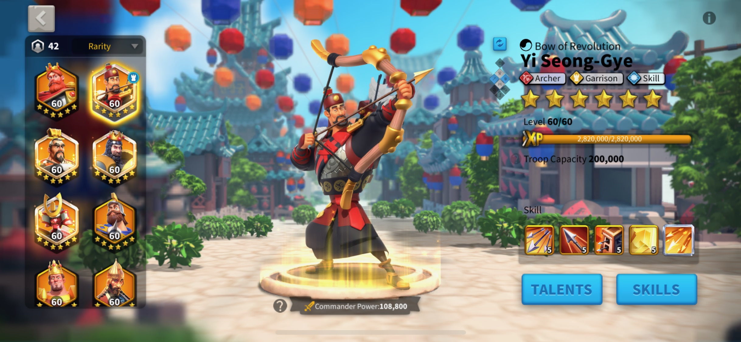 ROK Account - 75 Power - T5 Troops - VIP 13 - Many Legendaries ...