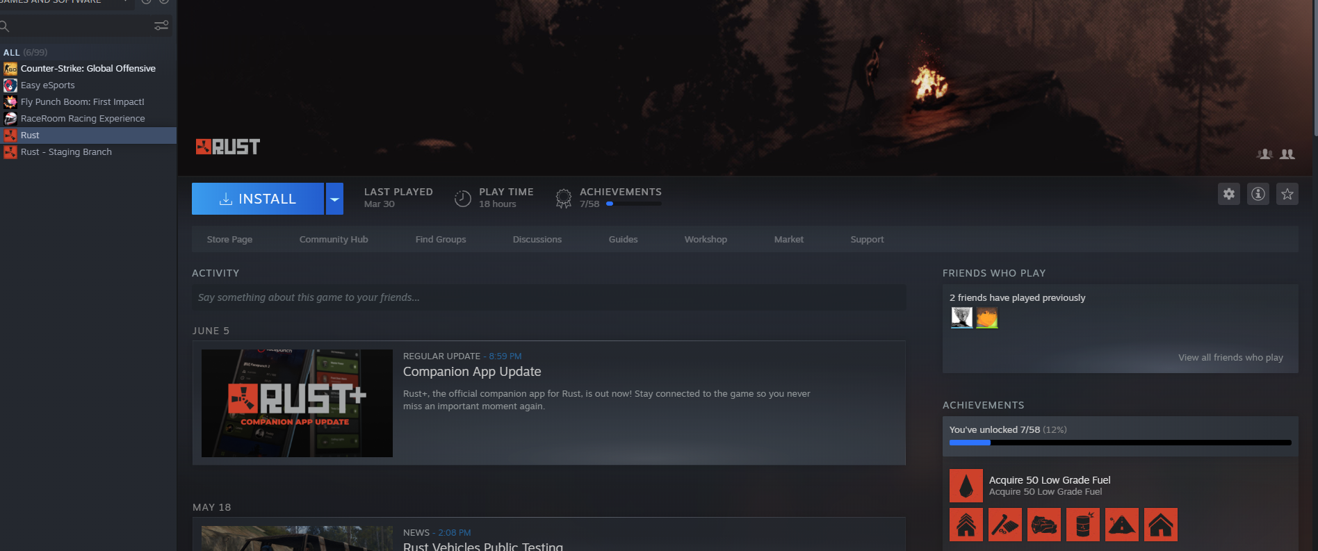 Selling - Steam account with rust 18hours played/Csgo vac banned 5 ...