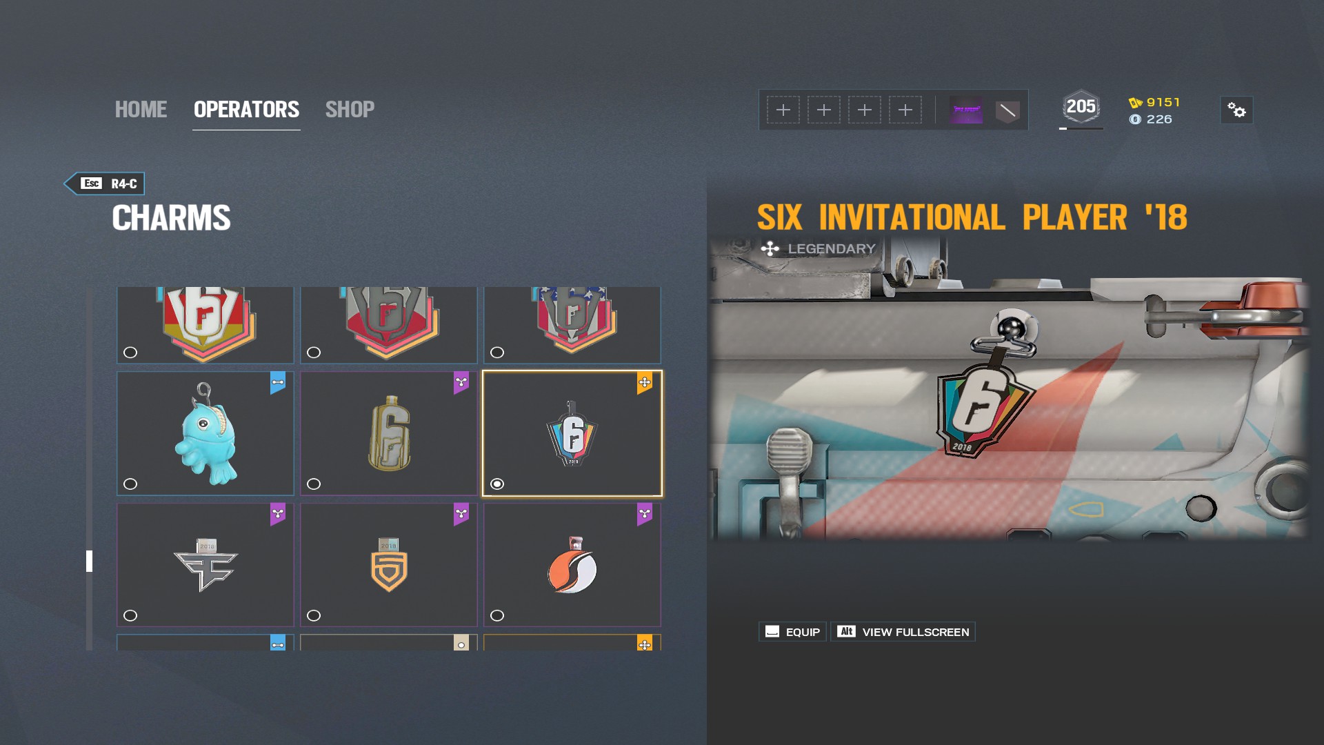 Selling - **Pro player account** Pro invitational set, all go4 charms ...