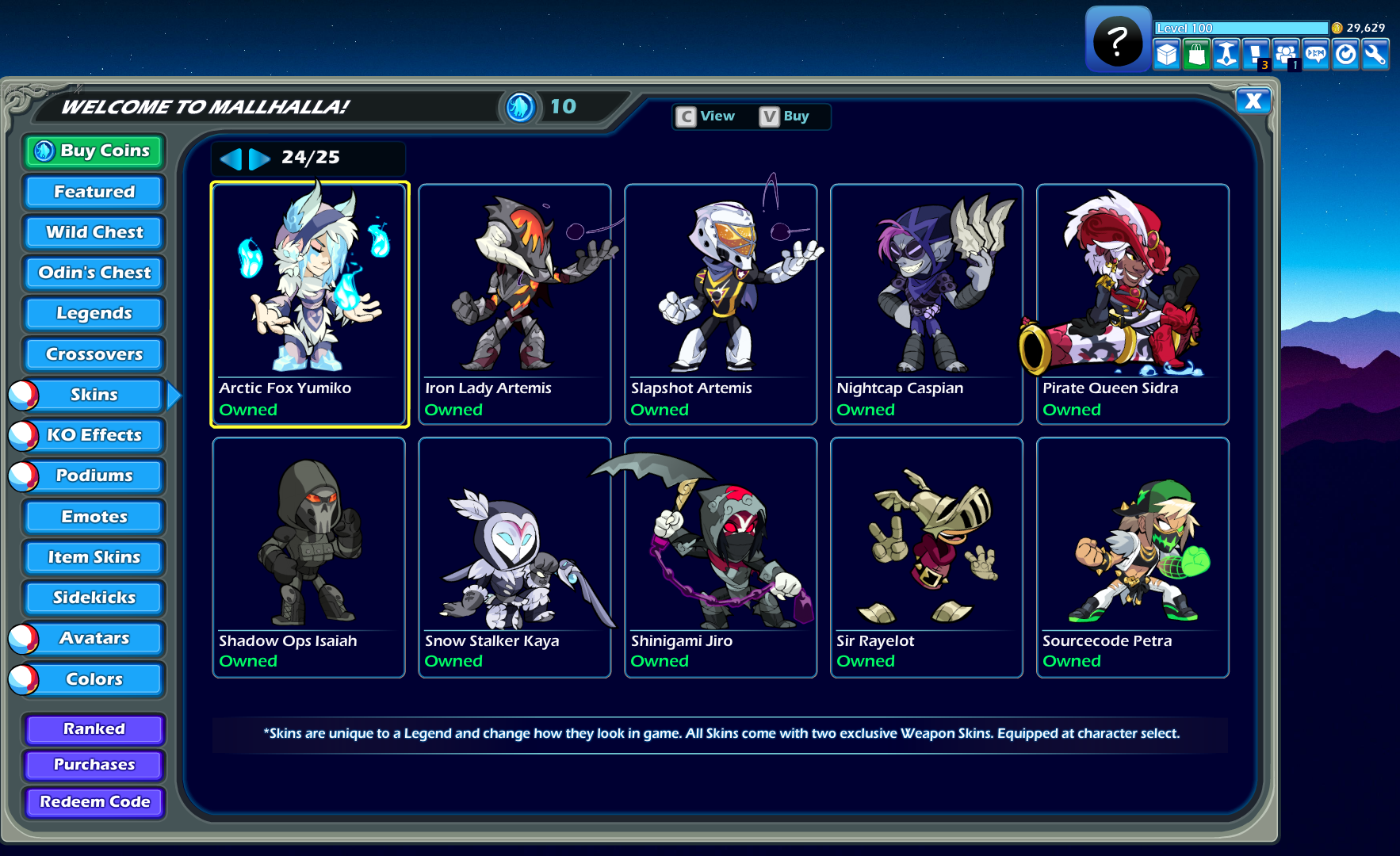 Selling - selling brawlhalla account, 100lv, dlc, skins, 1800highest ...