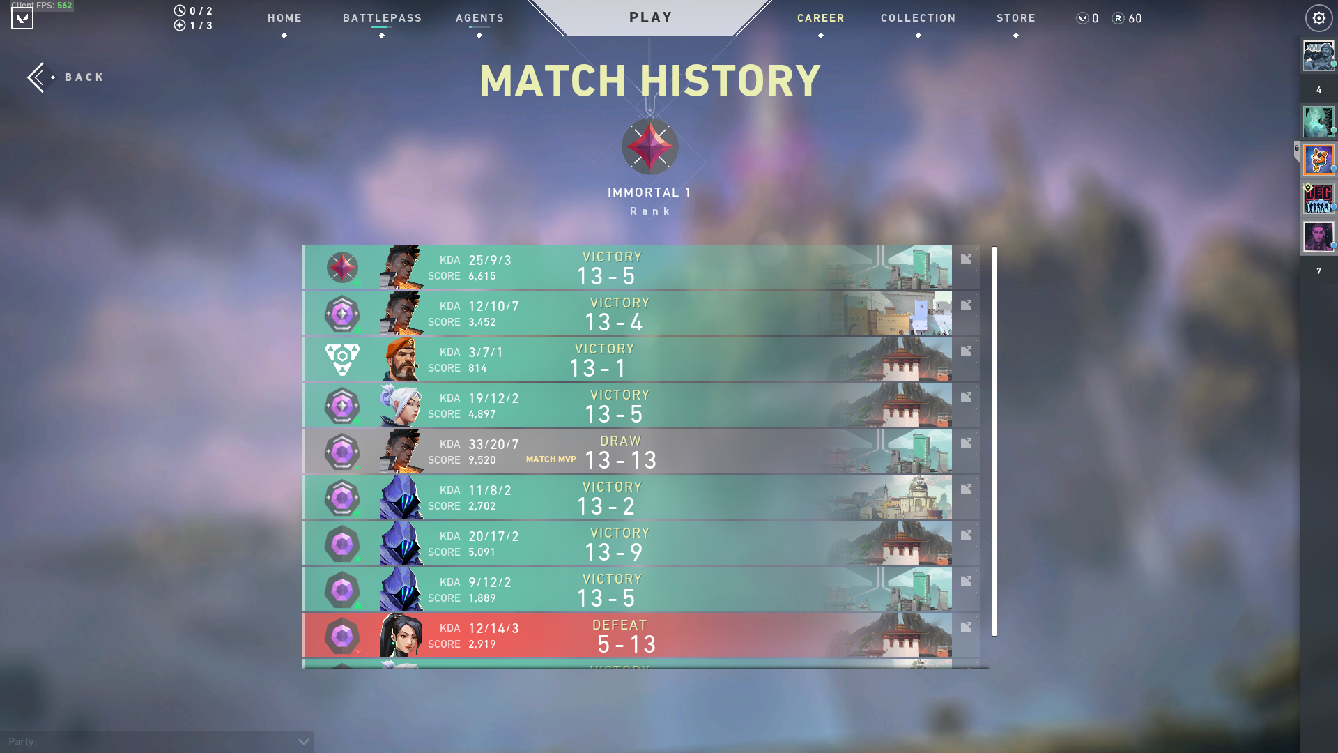 Selling - Valorant Immortal 1 , SEA | EpicNPC Marketplace