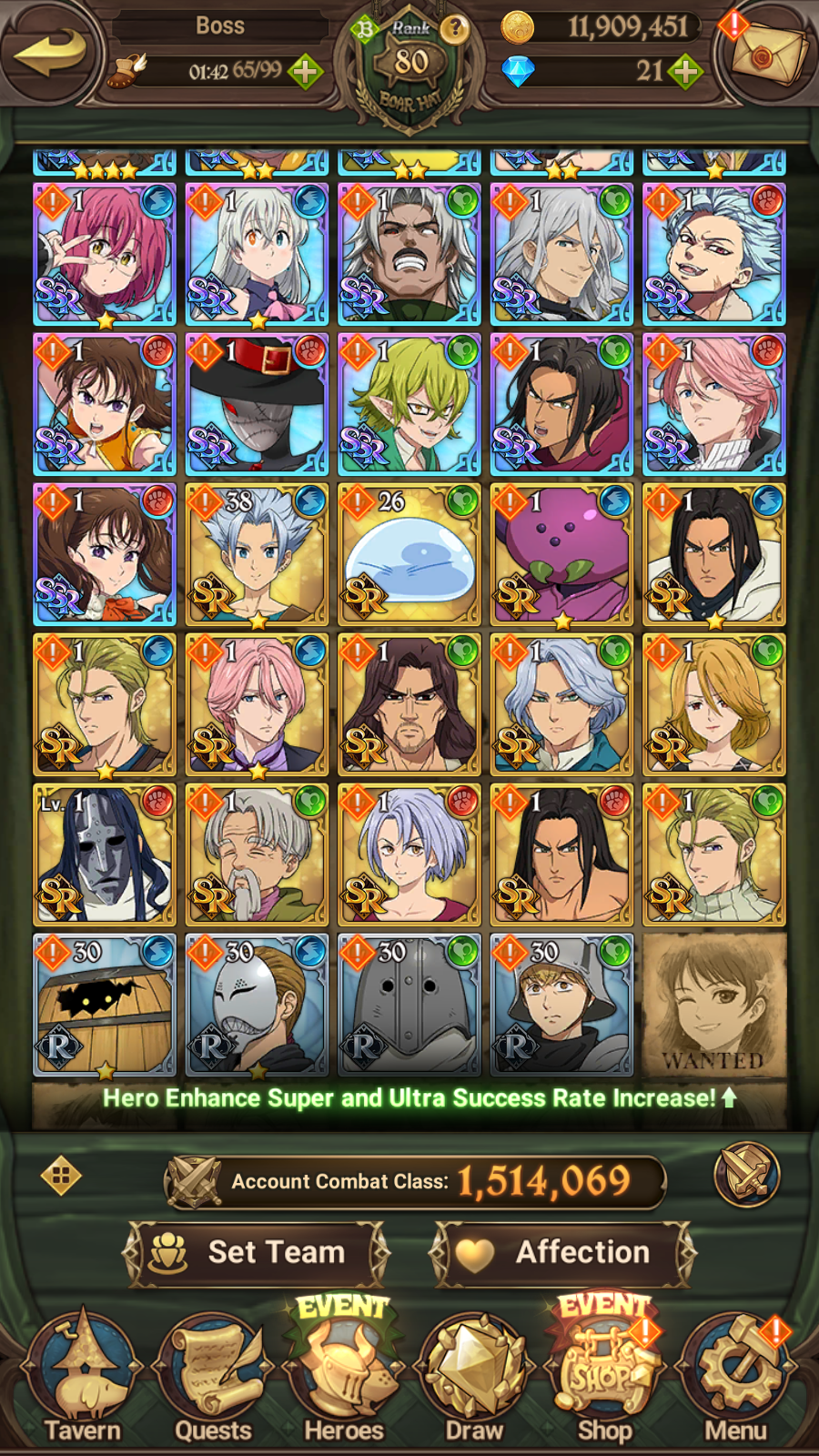 Selling - 7ds global 180k account with all meta/collab units (inc kyo ...
