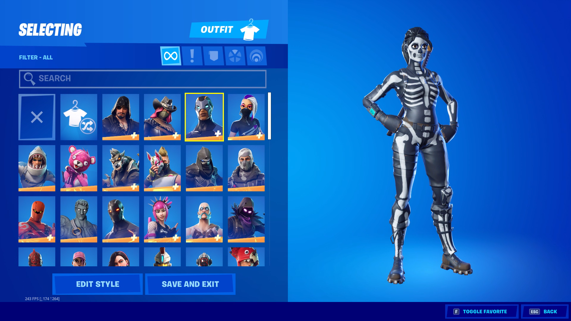 Fortnite Account with 90+ skins, save the world, lots of gliders dances ...