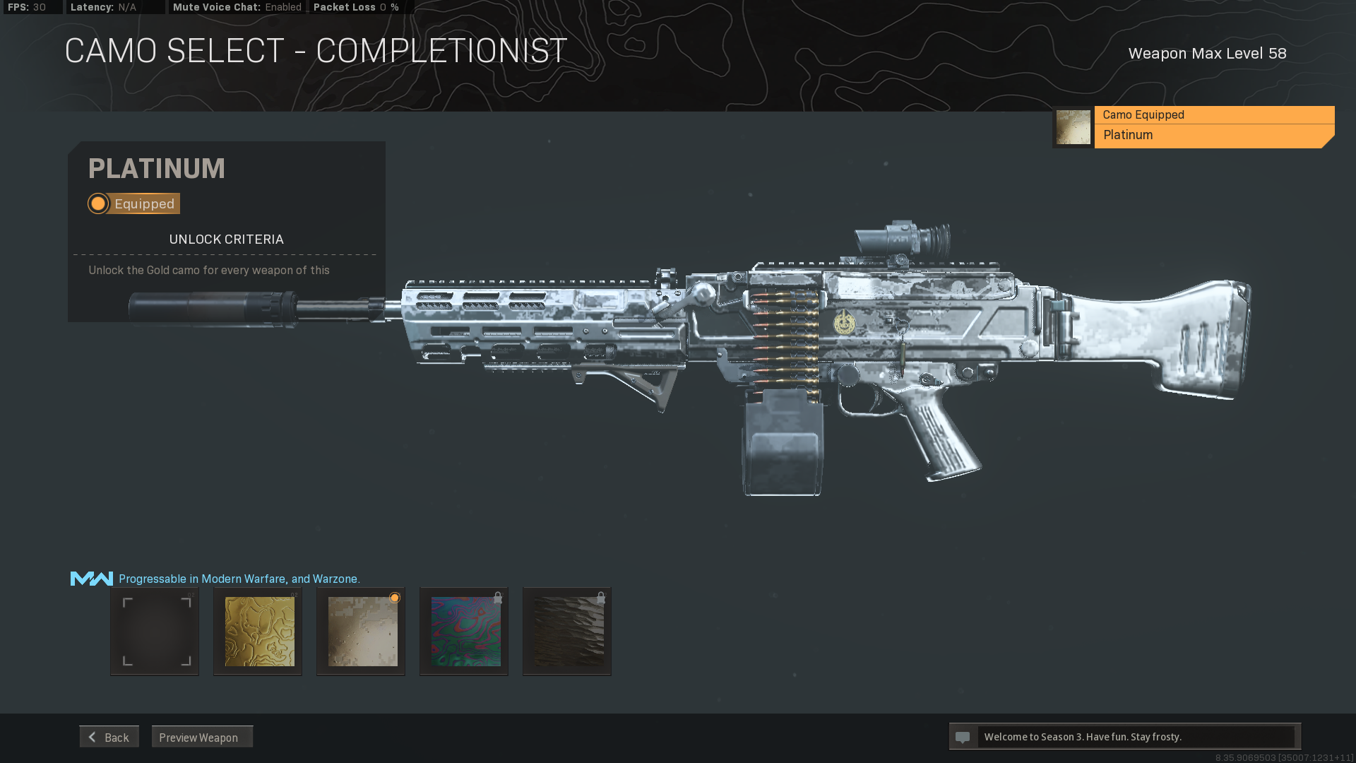 SOLD - $140 Cod:Warzone plat skin, battlepass S1-S3 and rare watch ...