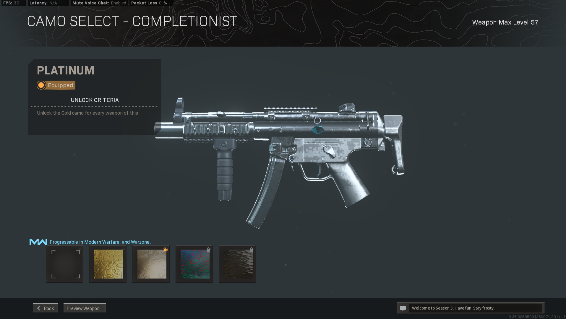 SOLD - $140 Cod:Warzone plat skin, battlepass S1-S3 and rare watch ...