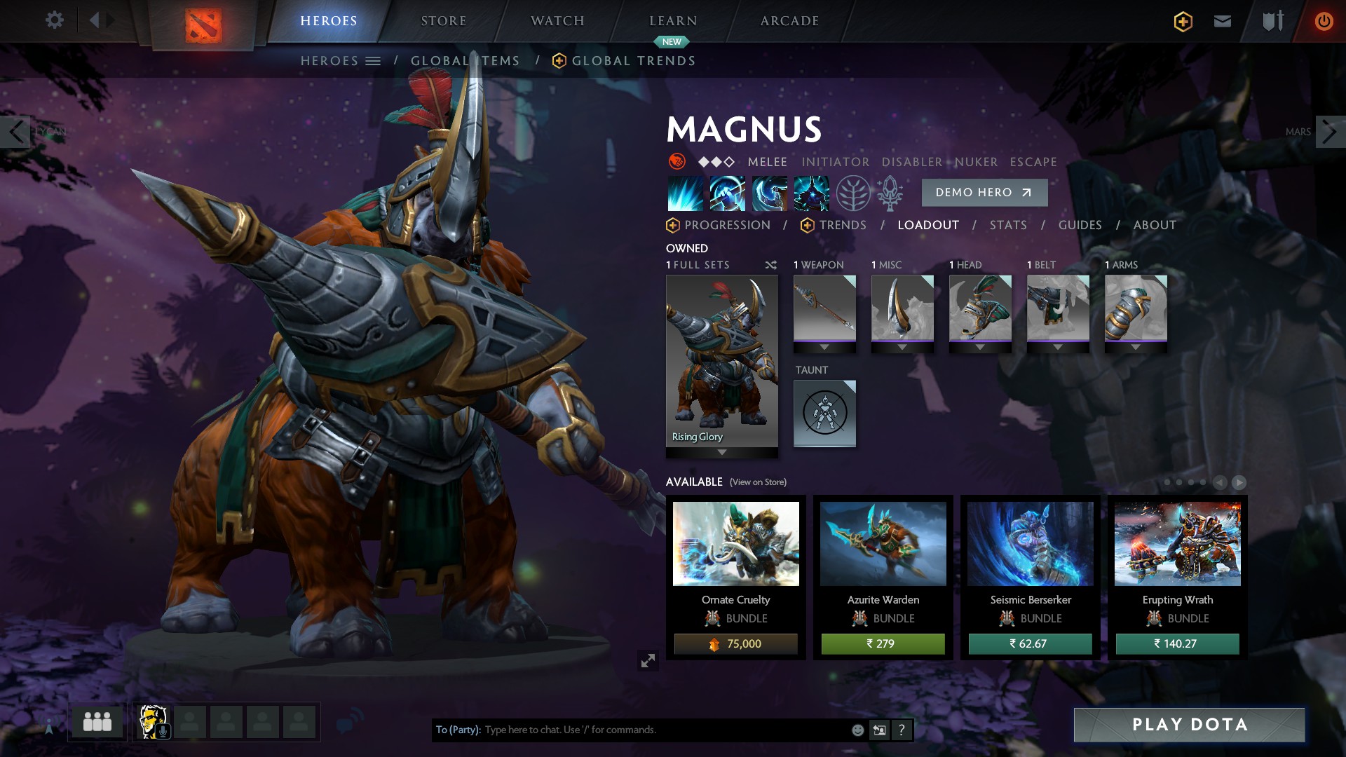 Dota account with TI6 prestige items and cache sets. | EpicNPC Marketplace