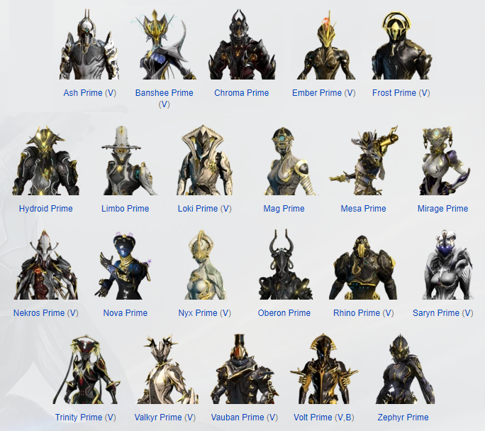 Selling - [PC][Selling Equipment] Prime Warframes/Weapons/Deluxe Skins ...