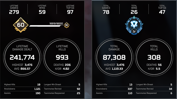 [PC] Apex Legends Account | Season 3 Diamond | Level 60 | S3 KD 5.48 ...
